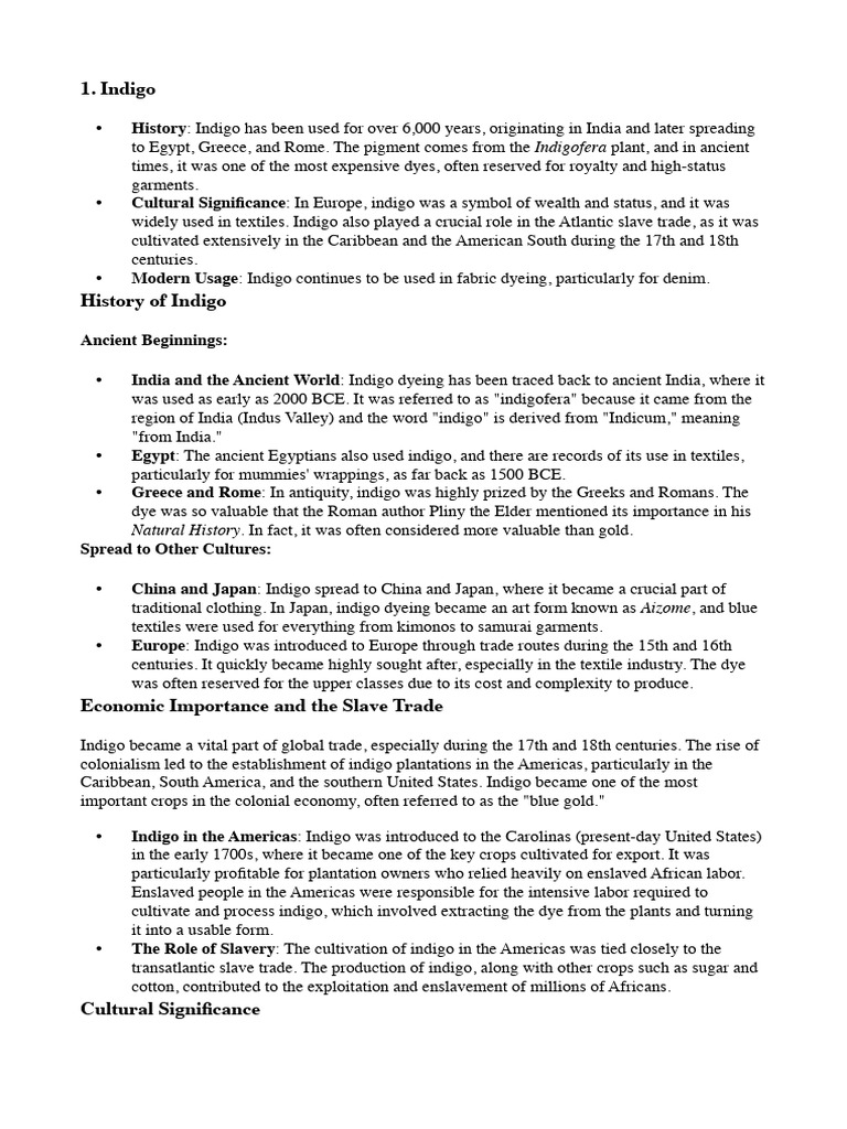 Indigo Pigment | PDF | Atlantic Slave Trade | Slavery