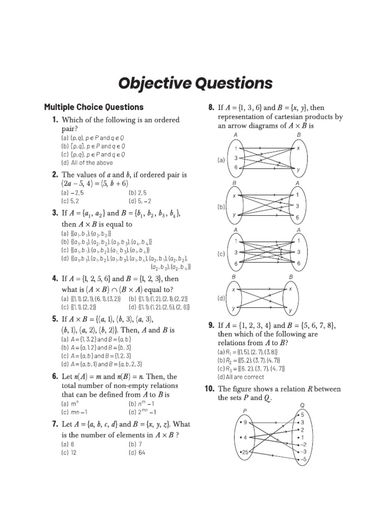 MCQ Relation&Function | PDF