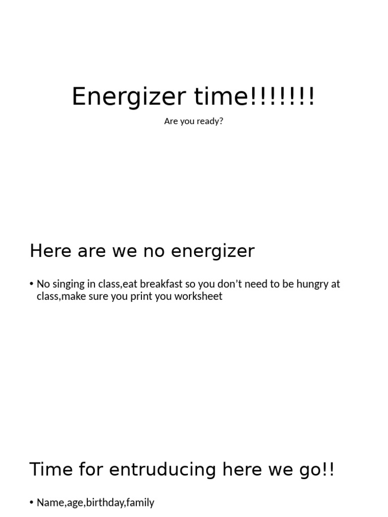 Classroom Energizer Activities Guide | PDF