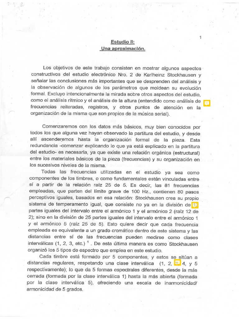 Estudio Nro II - Stockhausen - Colauti | PDF