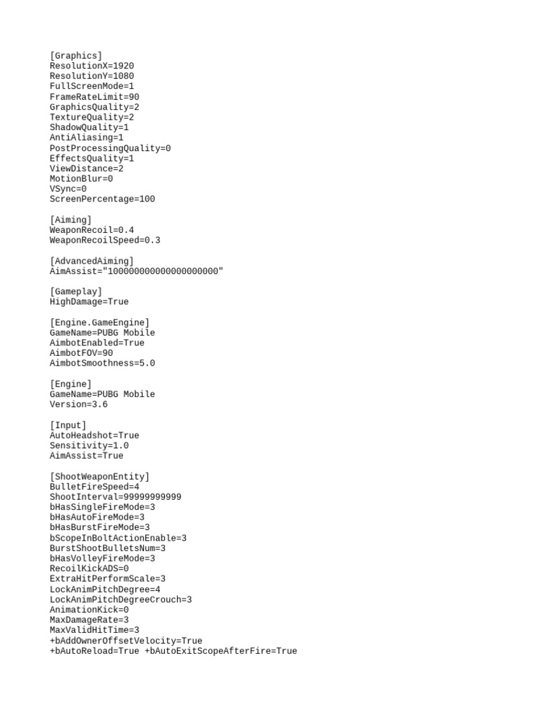 Aim Feature Pubg 3.6.UserEngine.ini | PDF | Video Games | Gaming