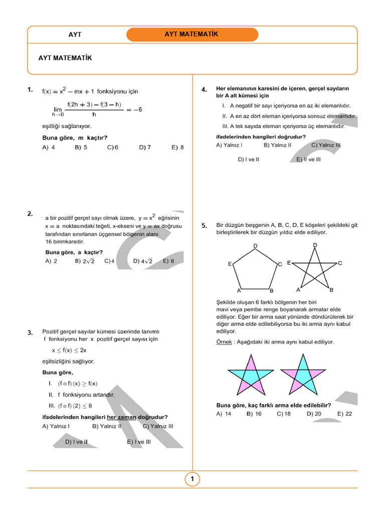 Ayt Matematik | PDF