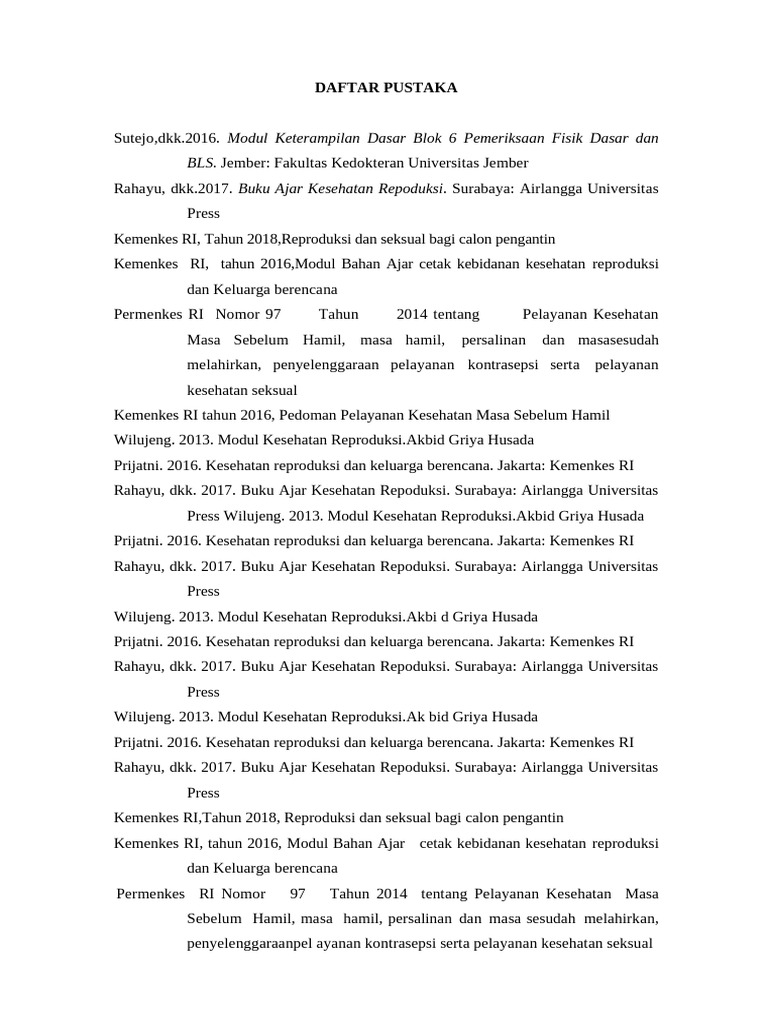 Daftar Pustaka - Yosi Rora | PDF