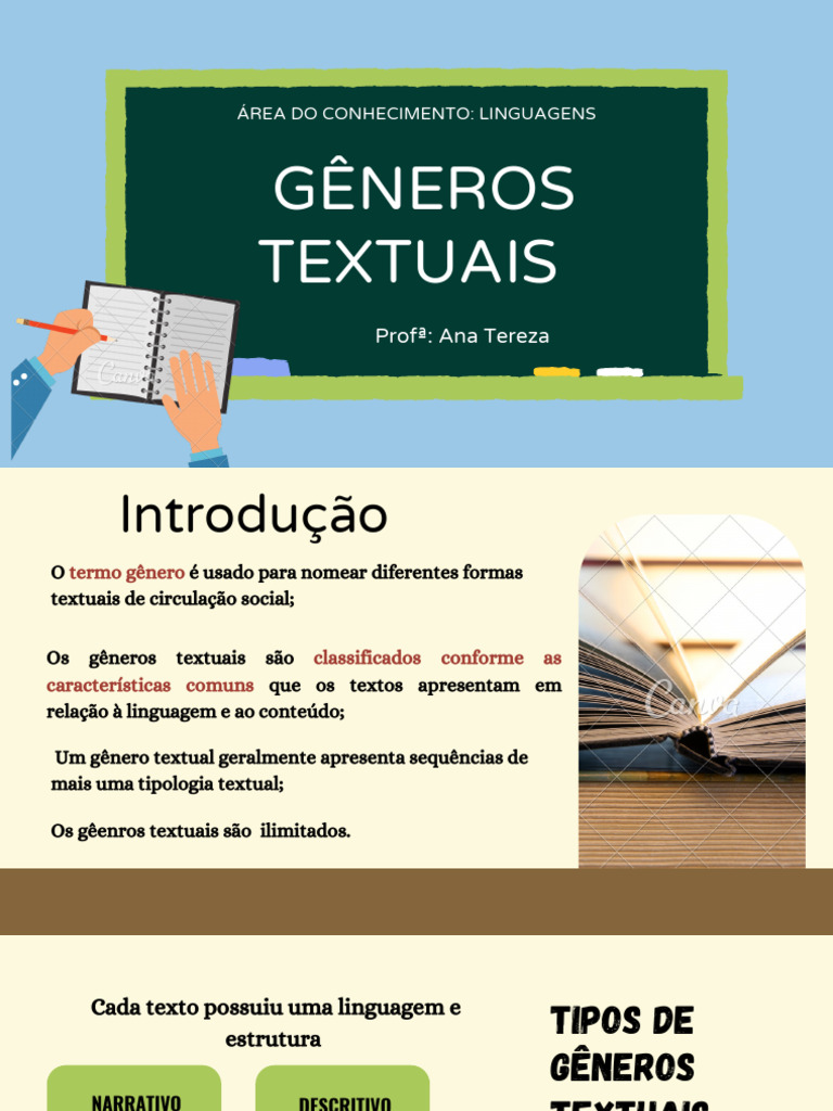 Tipos e Exemplos de Gêneros Textuais | PDF