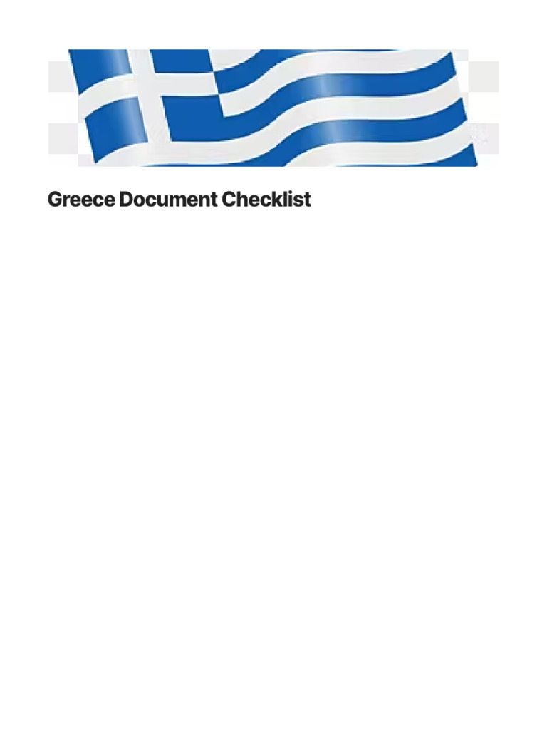 Greece Document Checklist | PDF | Travel Visa | Passport