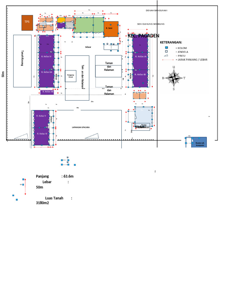 Denah dan Ukuran SDN Gunung Sembung | PDF