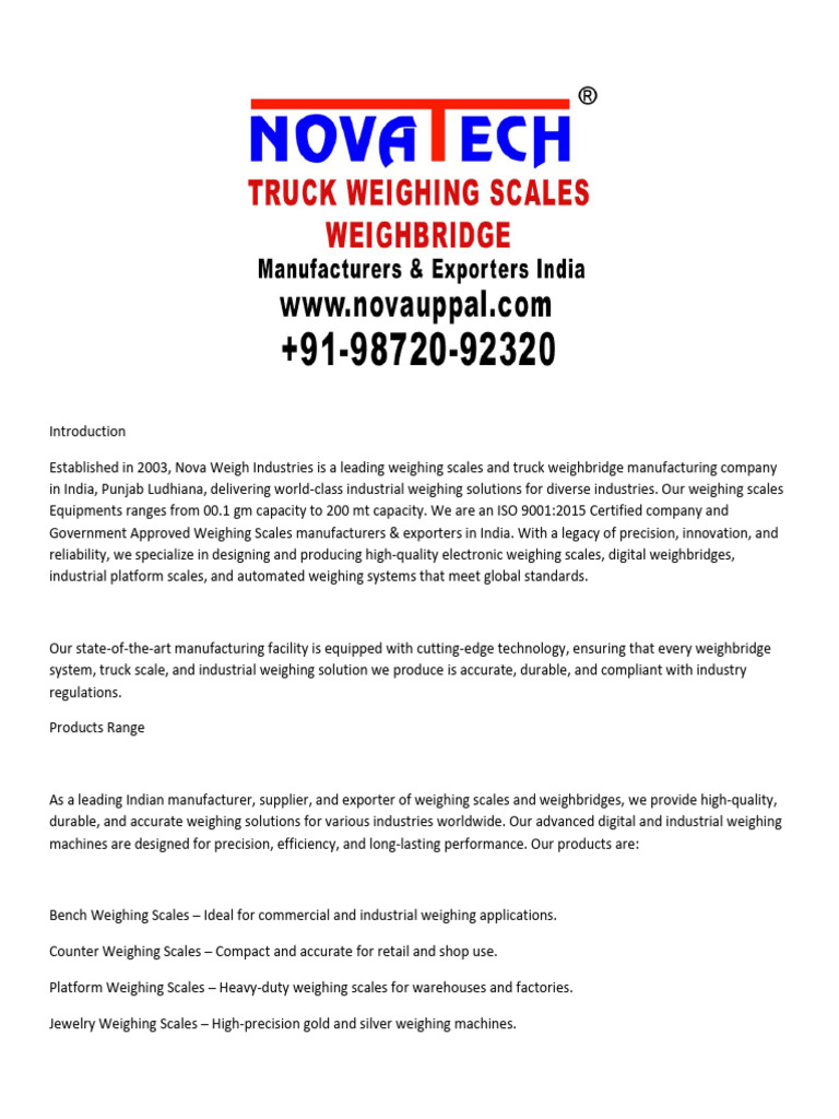 Truck Weighing Scales, Truck Weighbridge, DharamKanta, Industrial ...