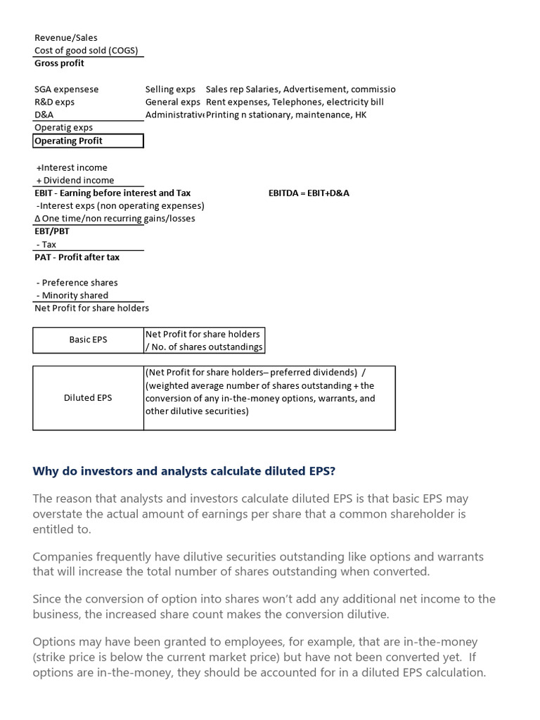 Understanding Diluted EPS Calculation | PDF | Earnings Per Share ...