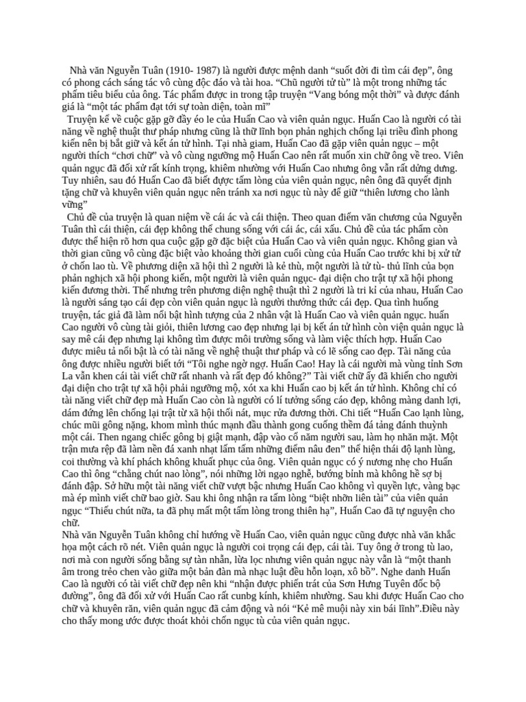 Chữ Người Tử Tù | PDF