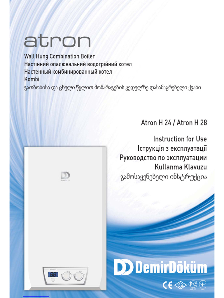 Atron H 24/28 Boiler User Manual | PDF | Water Heating | Boiler