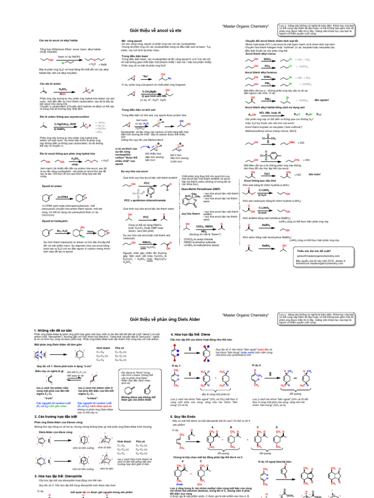 Organic Chemistry 2 Summary Sheets - TV | PDF