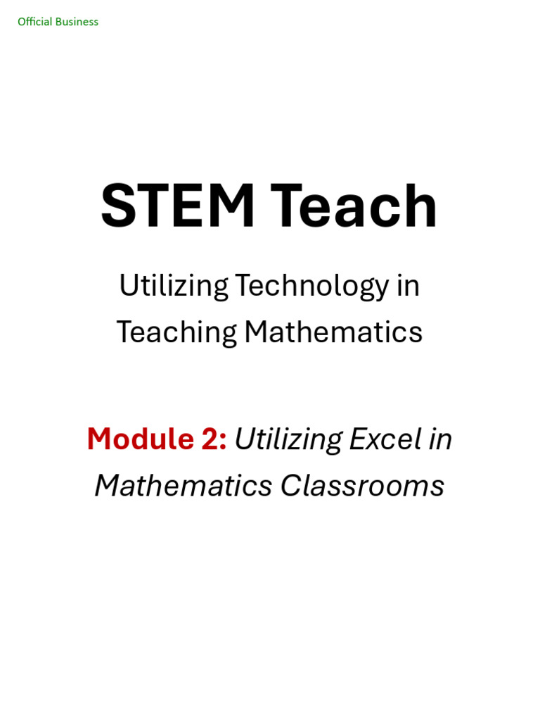STEM Teach Module 2 Lesson 2 | PDF | Spreadsheet | Microsoft Excel