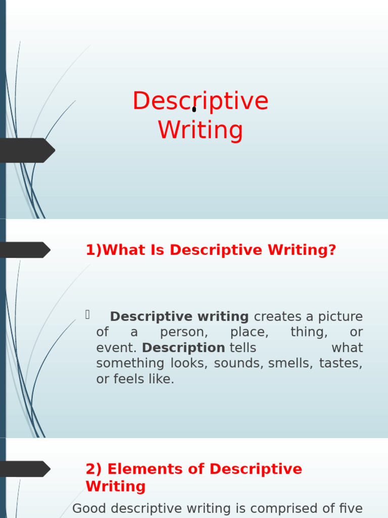 descriptivewriting-170916011948 | PDF | Perception | Essays
