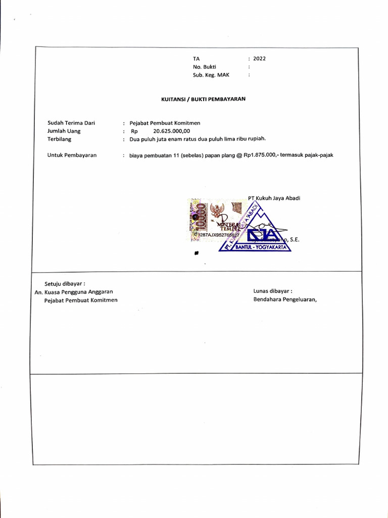 CV Kukuh Jaya Abadi-Jogja-Plang | PDF