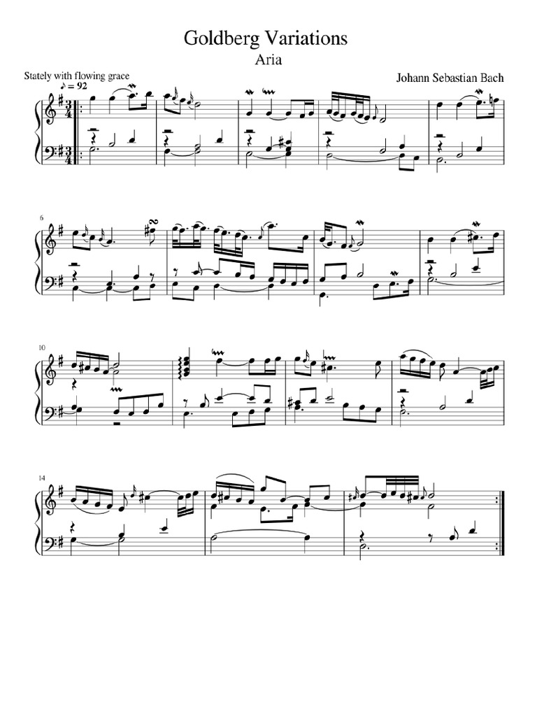 Johann Sebastian Bach - Goldberg Variations | PDF