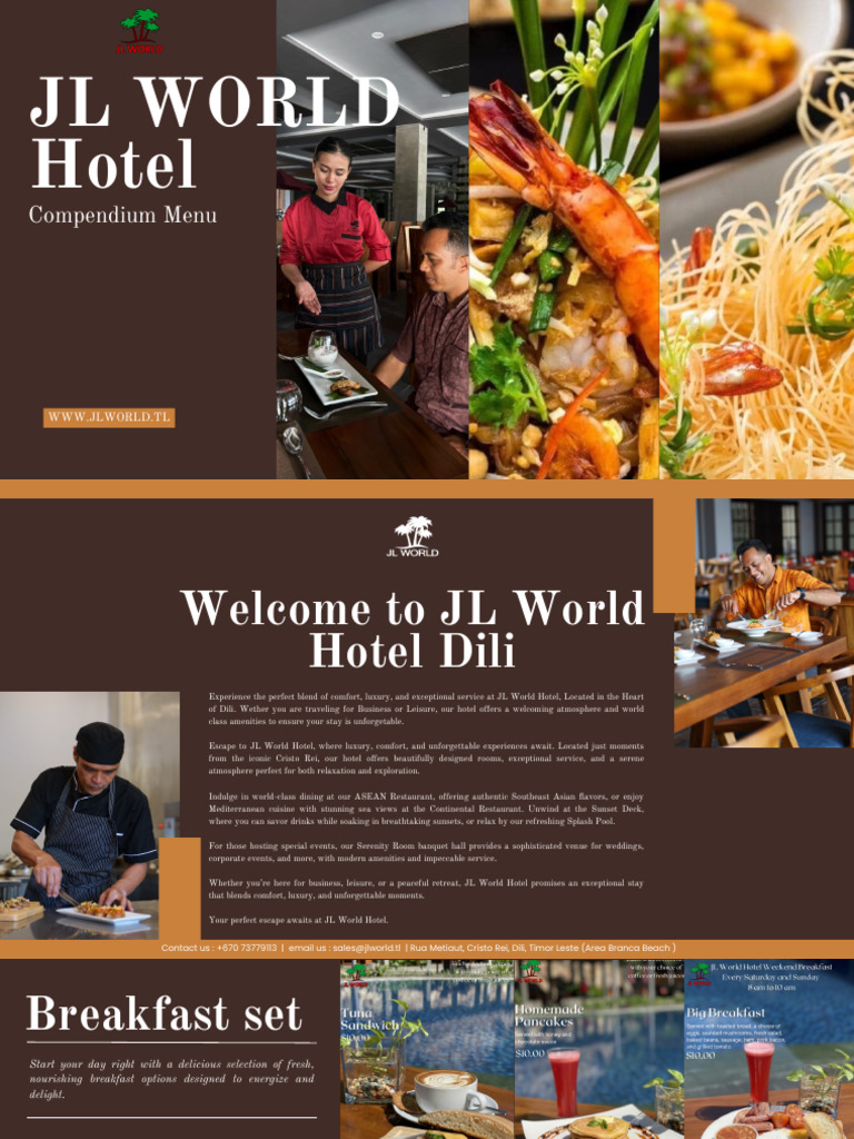 Menu Compendium JL World Hotel | PDF | Thai Cuisine | Tofu