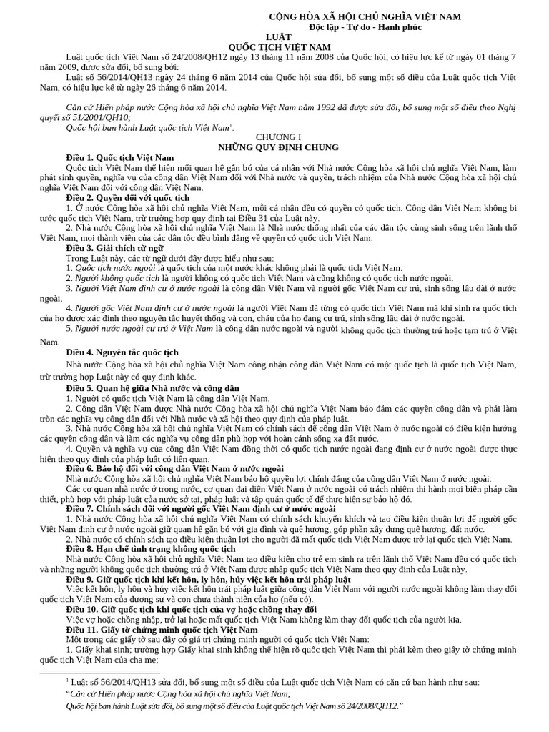 Luat Quoc tich | PDF