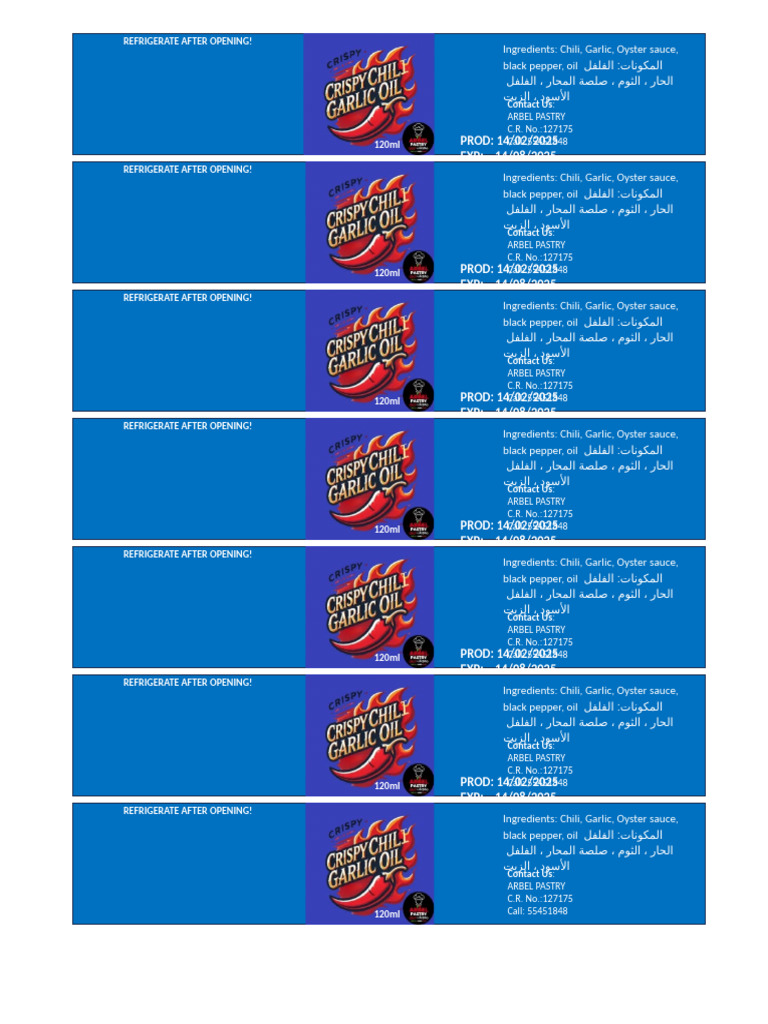 Chili Garlic Label | PDF