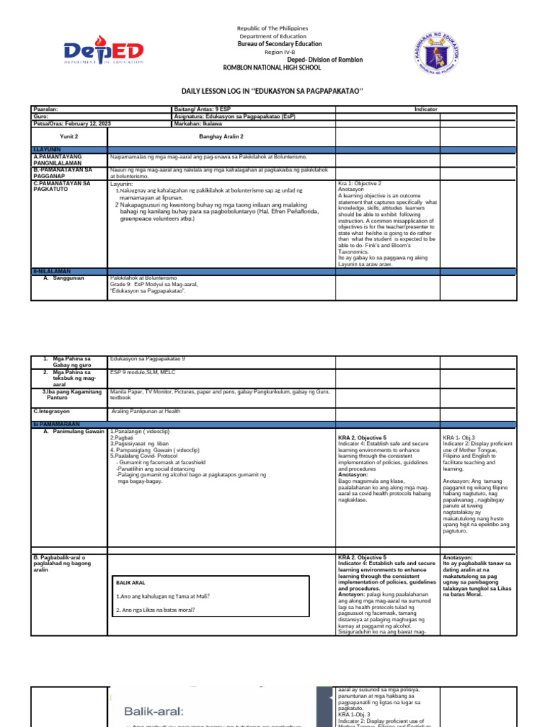 Lesson Plan For COT 2 2022-2023 | PDF
