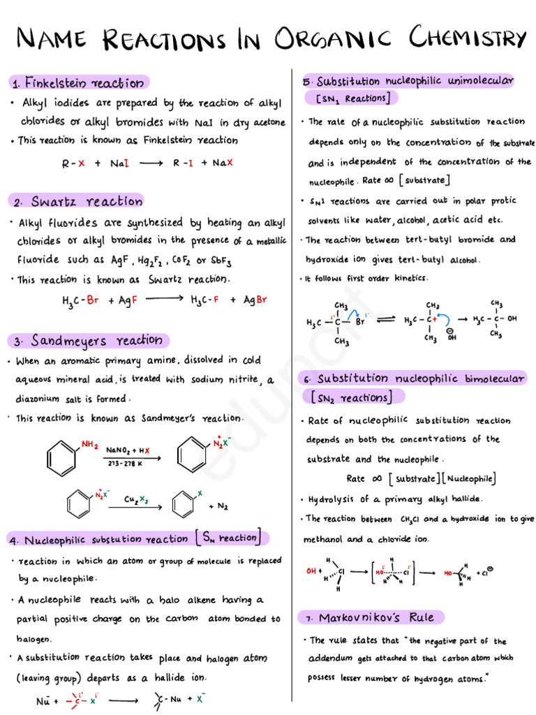 2 Organic Named Reactions0221011930pufzrg | PDF | Alkene | Ether