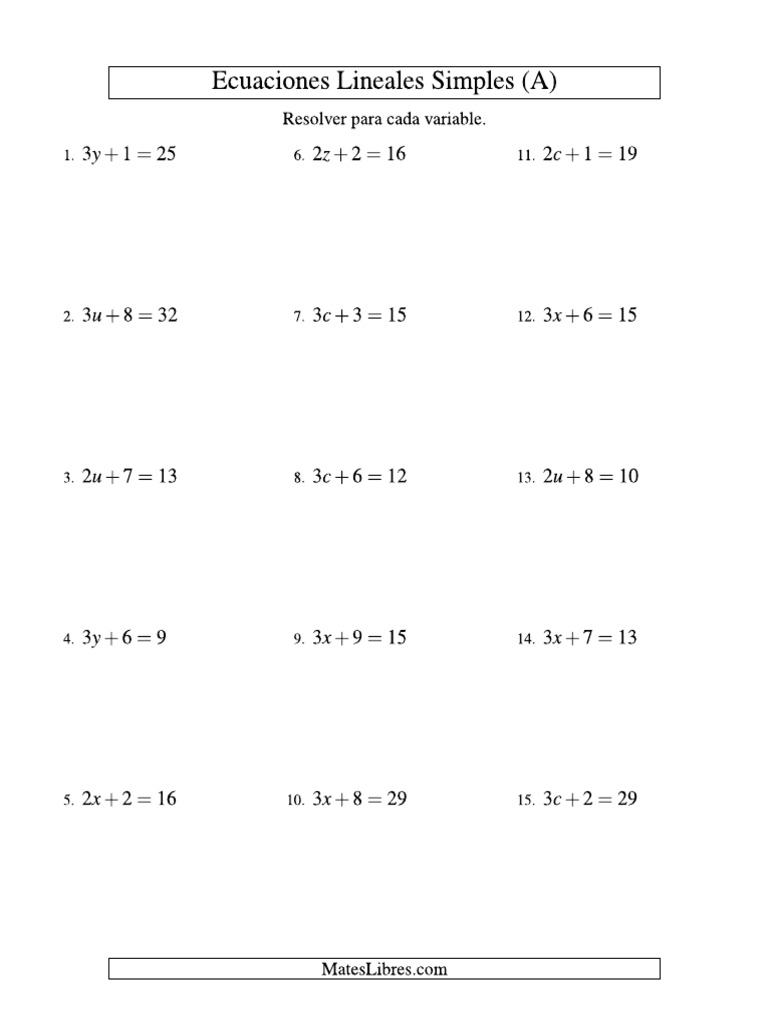 Ejercicios Algebra | PDF