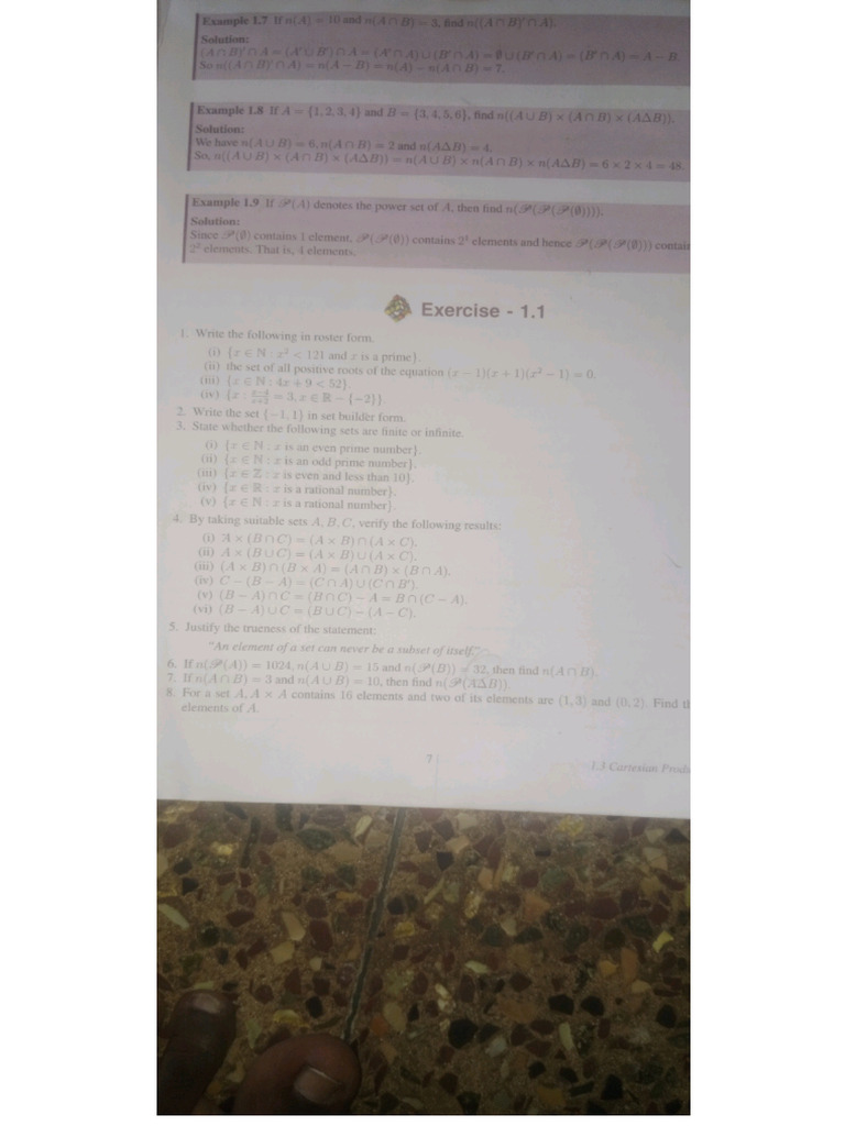 Maths Exercise 1.1 | PDF