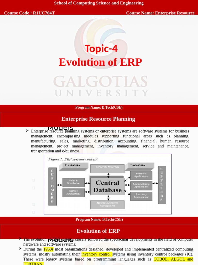 Lecture-4-The Evolution of ERP | PDF | Enterprise Resource Planning | Business