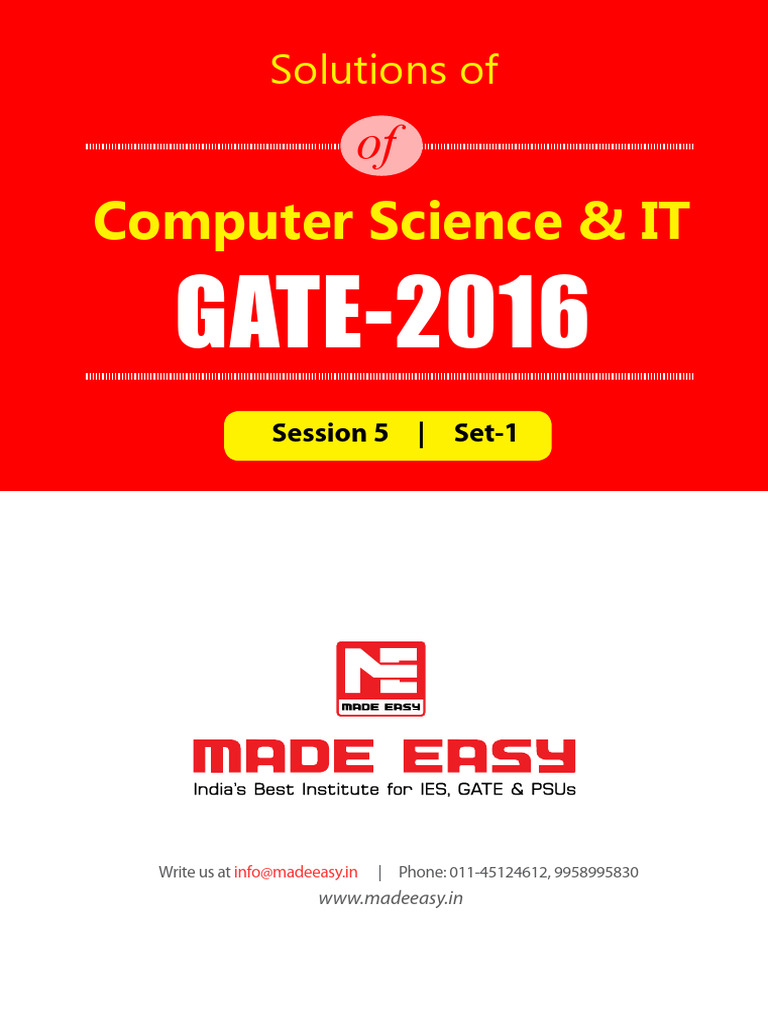 GATE 2016 Paper Solution Afternoon | PDF | Queue (Abstract Data Type) | Pointer (Computer ...