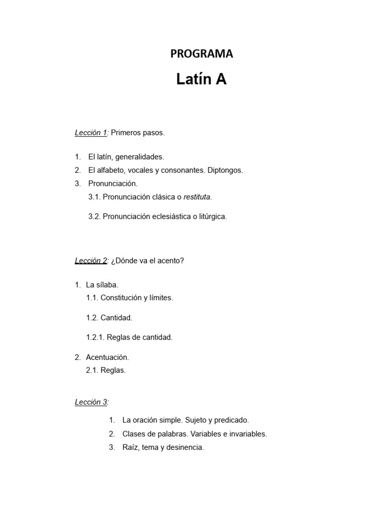 Introducción al Latín: Lecciones Básicas | PDF