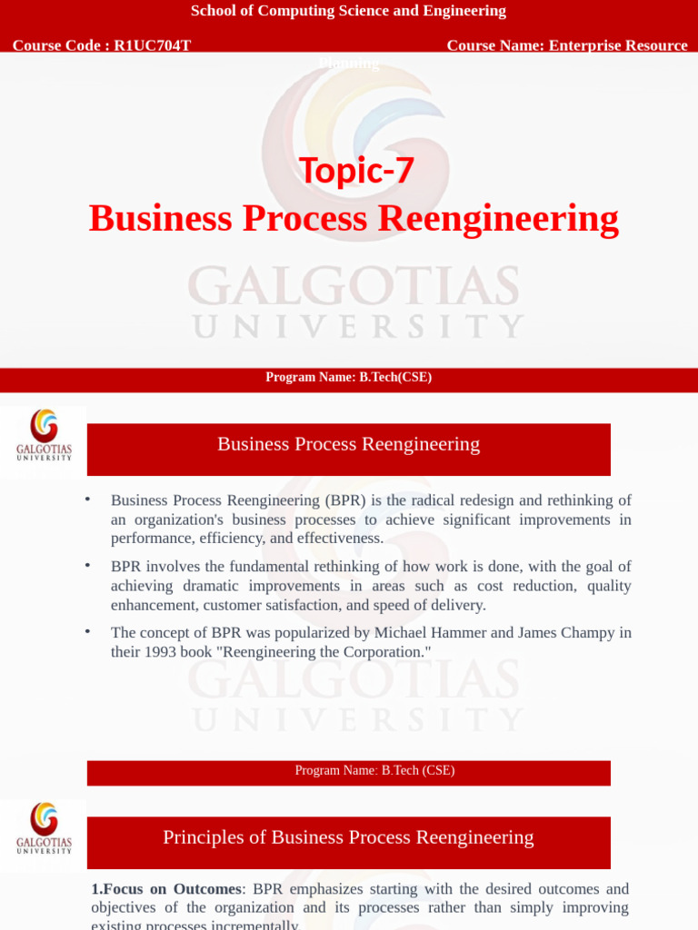 Lecture 7 Bussiness Process Engineering | PDF | Business Process ...