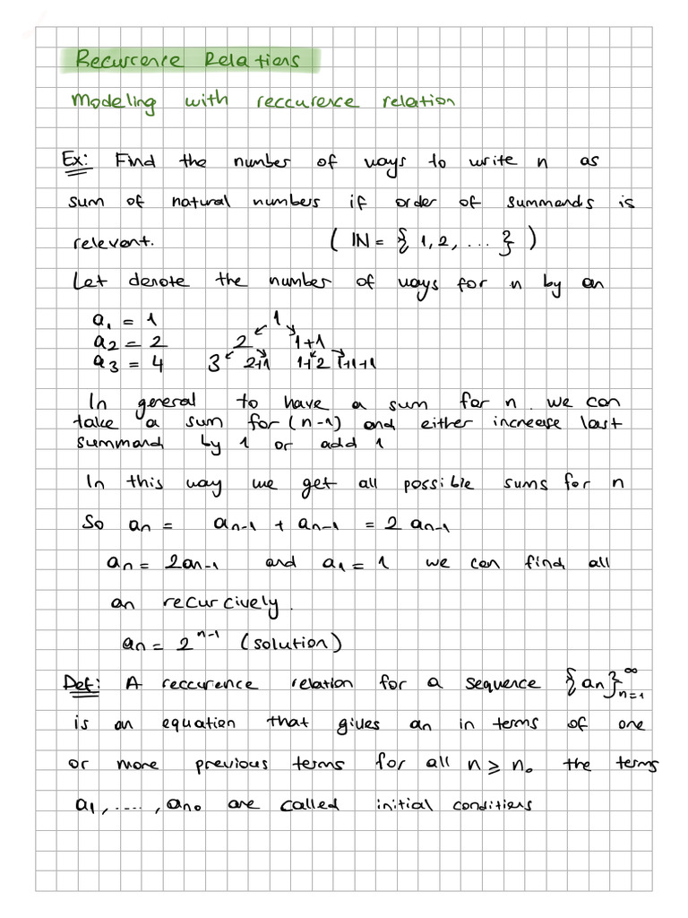 2) Recurrence Relations | PDF