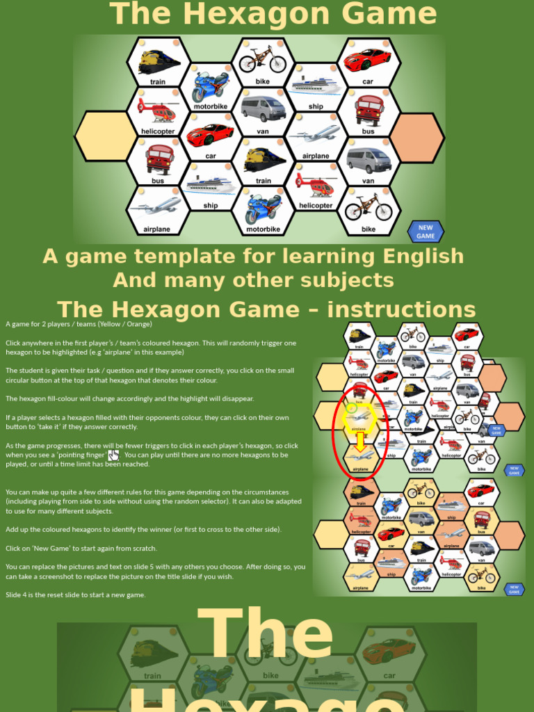 Hexagon Game Template Instructions | PDF