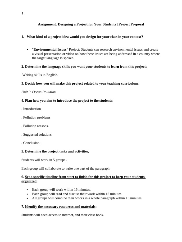 Designing A Project For Your Students | PDF