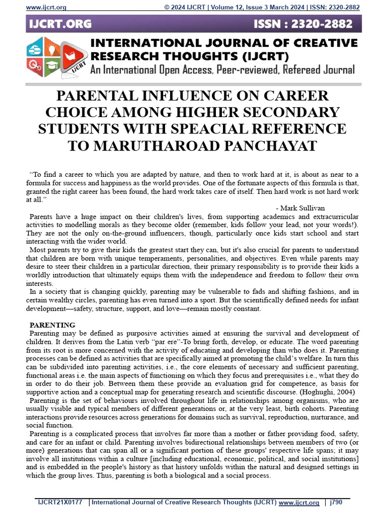 Httpswww.ijcrt.orgpapersIJCRT21X0177.PDF | PDF | Decision Making | Adolescence