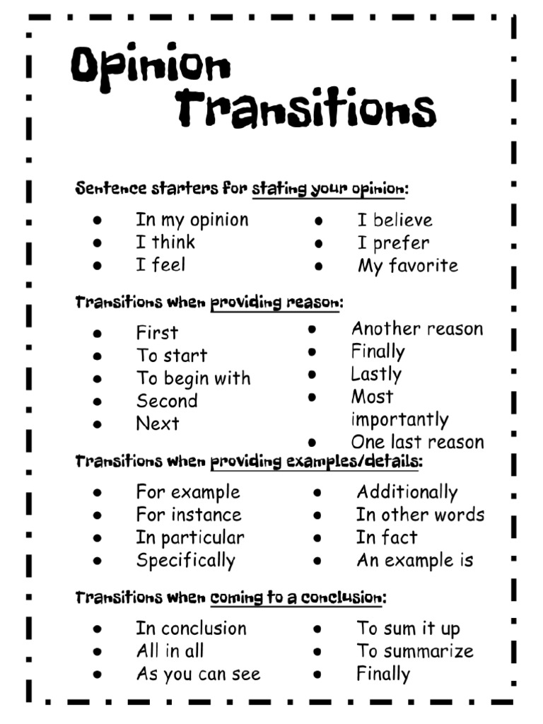 PersuasiveWritingTransitionWords 1 | PDF