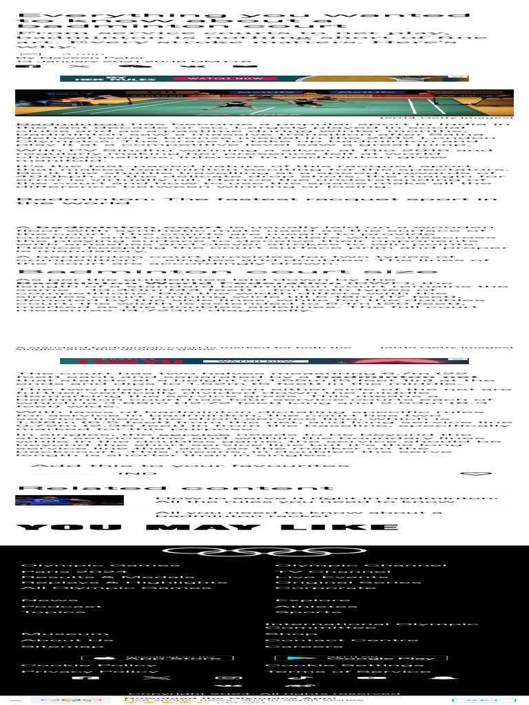 Badminton Court Markings, Size and All You Need To Know | PDF | Sports ...