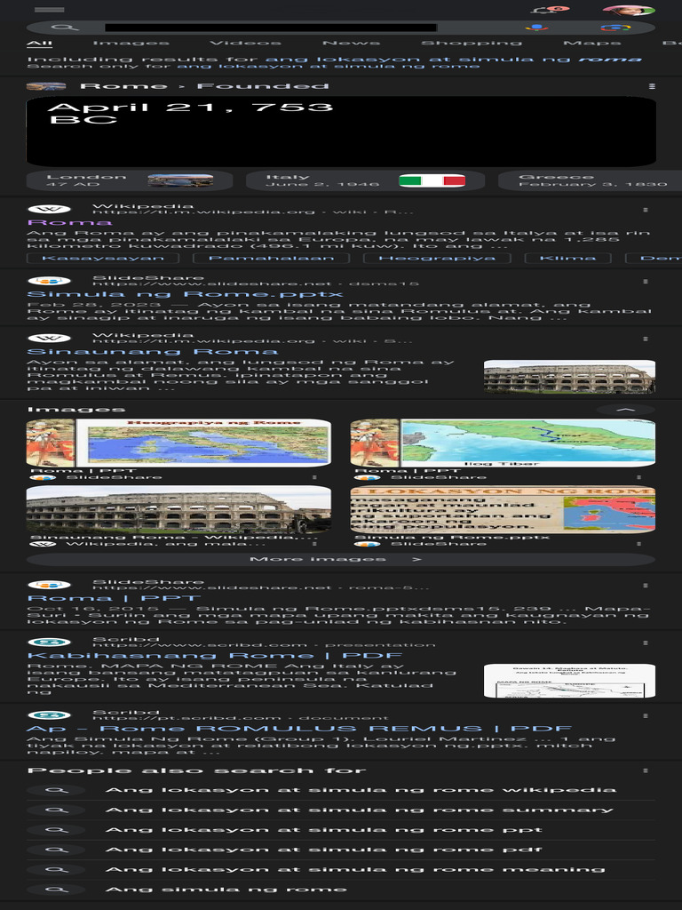 Ang Lokasyon at Simula NG Rome - Google Search | PDF