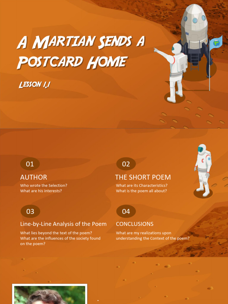 Lesson 1.1 A Martian Sends A Postcard Home | PDF