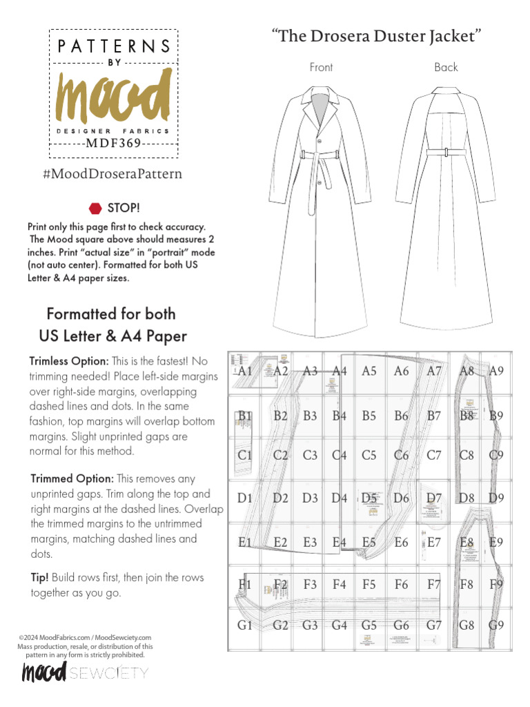 MDF369 The Drosera Duster Jacket Sizes 00 32 A4 Letter Patterns 1 | PDF | Chess | Chess Openings