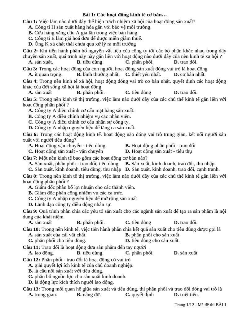1_K10_KNTT_BÀI-1_CÁC-HOẠT-ĐỘNG-KINH-TẾ-CƠ-BẢN-TRONG-ĐỜI-SỐNG-XÃ-HỘI | PDF