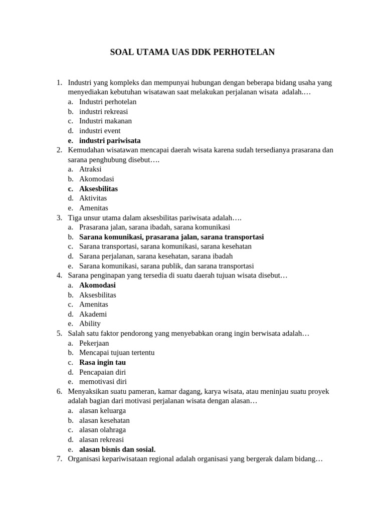 Soal Uas DDK Dan Kunci Jawaban | PDF
