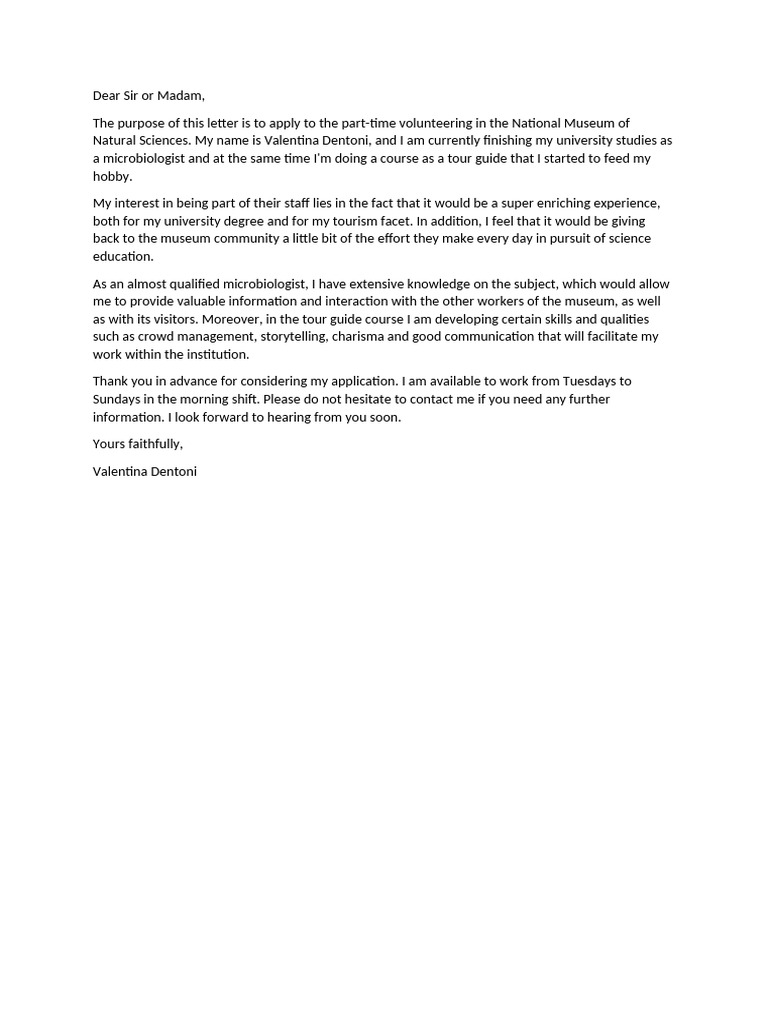 Letter of Application | PDF