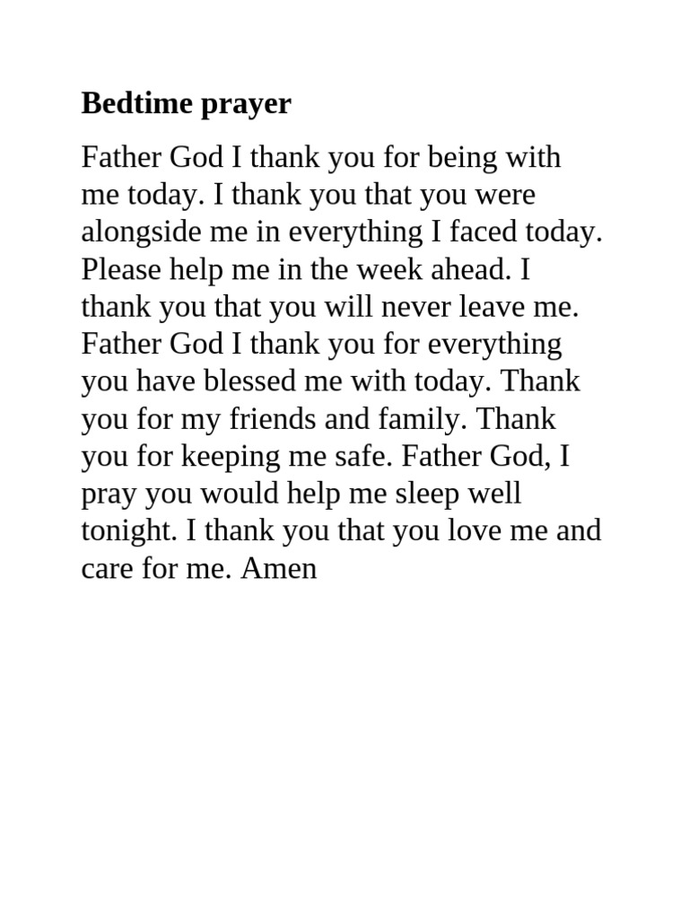 Bedtime Prayer | PDF
