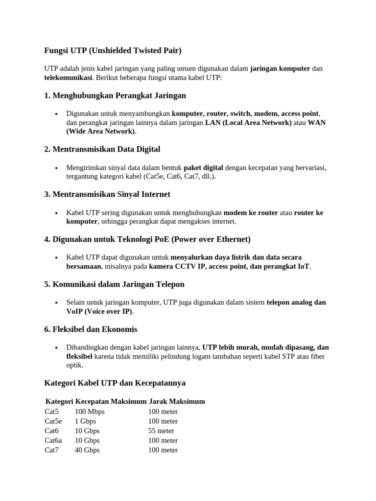 Fungsi UTP | PDF