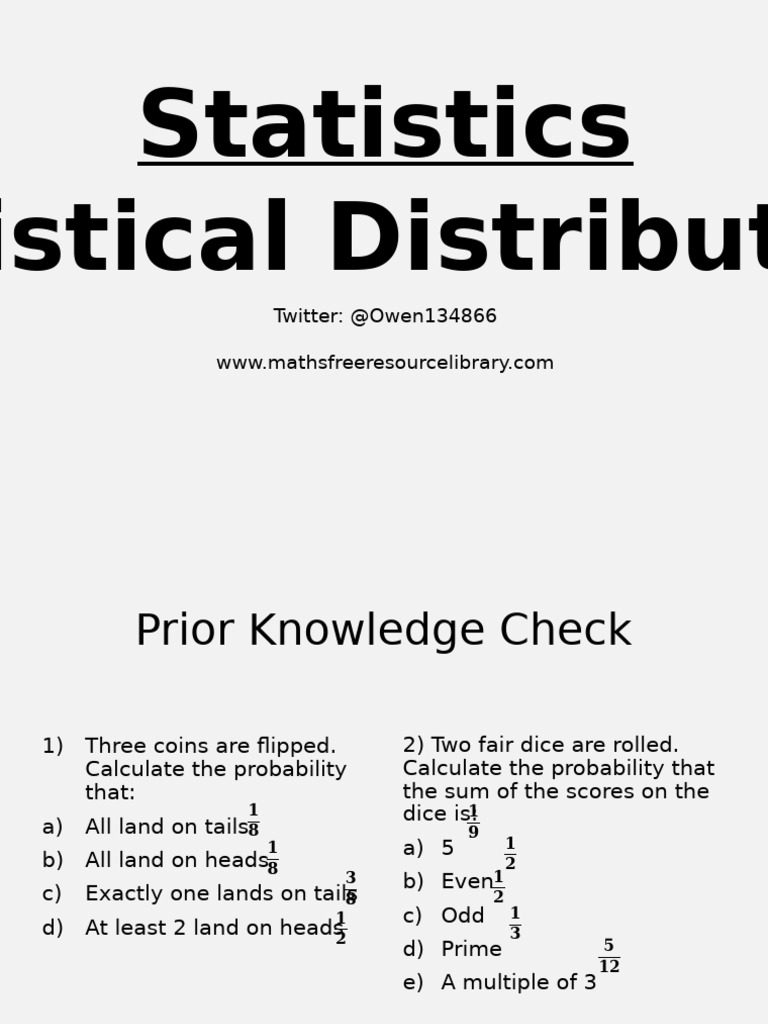 6) S Statistical Distributions | PDF | Probability Distribution | Probability Theory