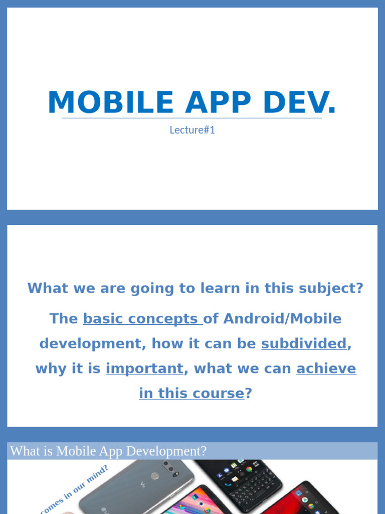 MAD- Week1-1 | PDF | Android (Operating System) | Ios