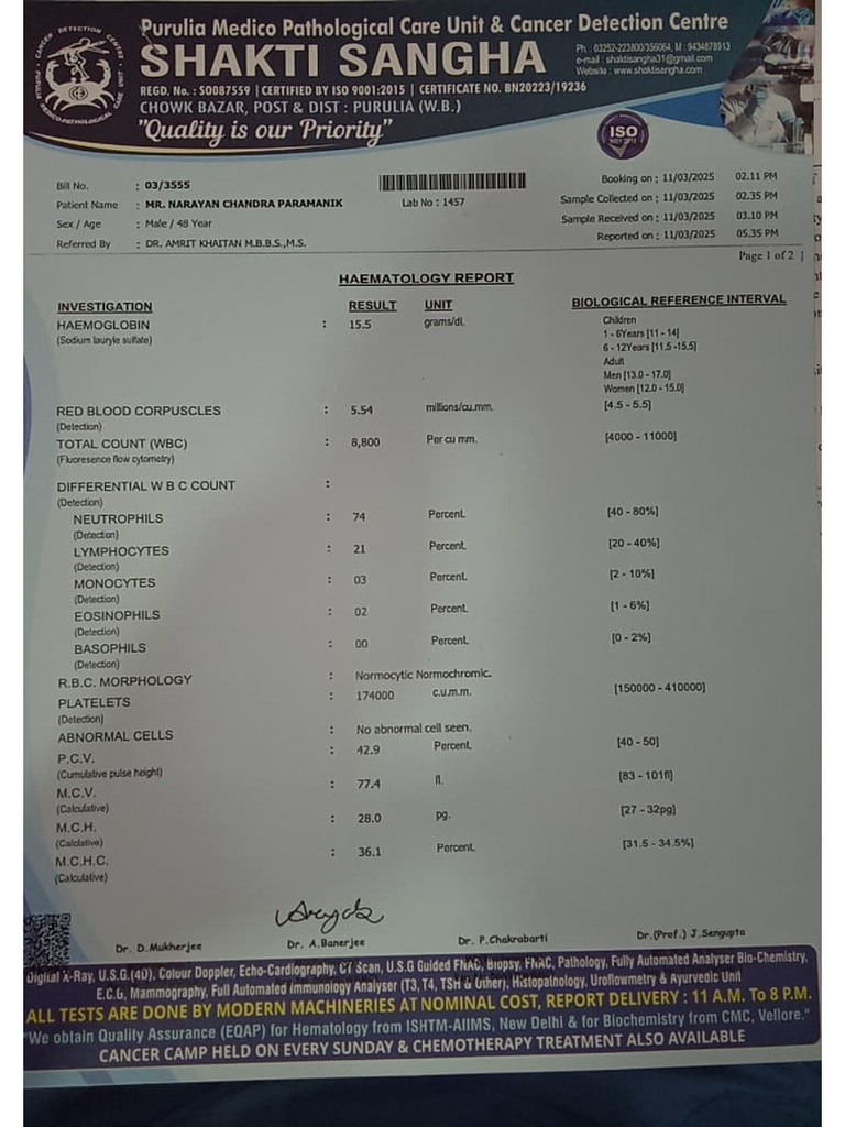 Narayan Chandra Paramanik All Investigation Report | PDF