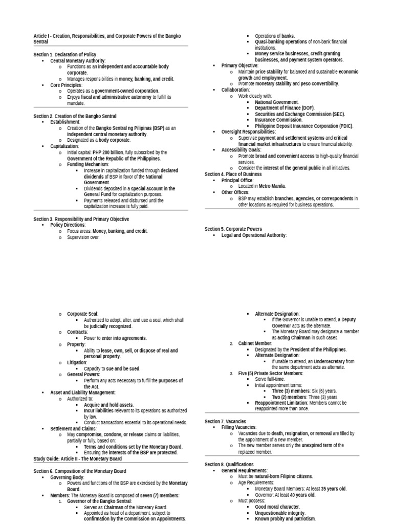 Monetary BSP Reviewer | PDF | Balance Sheet | Monetary Policy