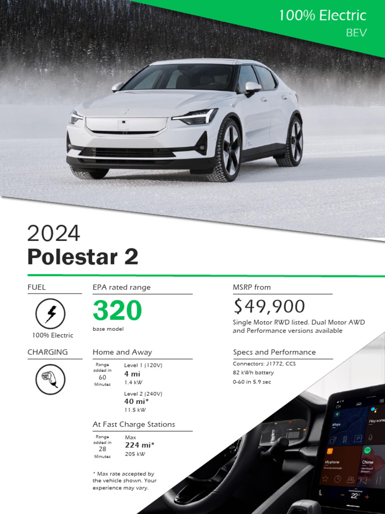 Polestar 2 2024 EV Specifications | PDF