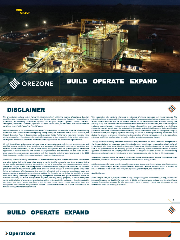 Orezone May 17-2024 Corporate Presentation Web | PDF